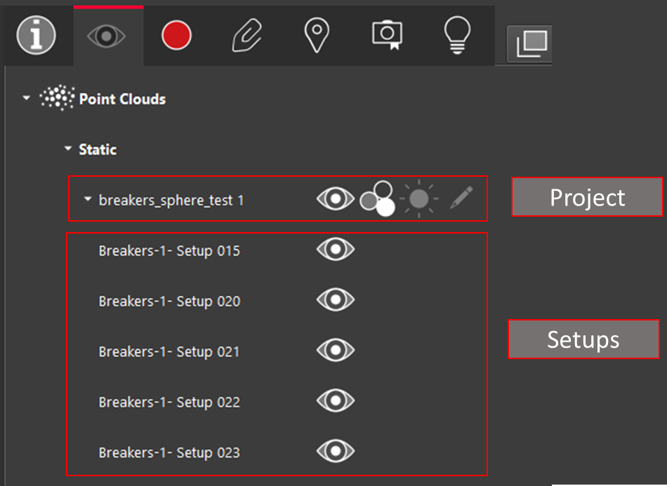 TV Point Cloud Visibility Settings
