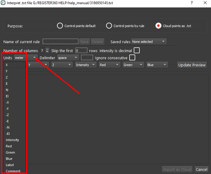 Import Point Cloud as .txt