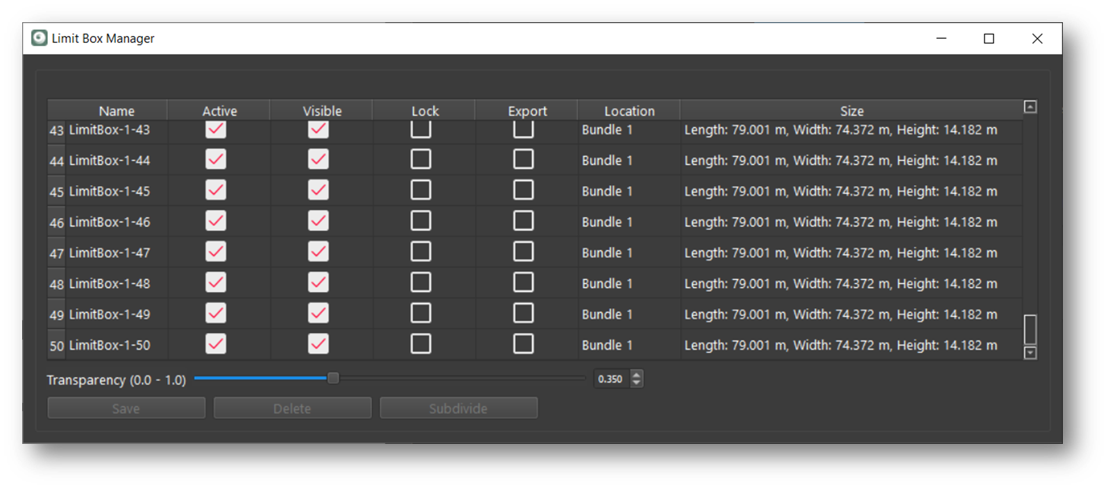 Subdivide a Limit Box into Uniform Sections