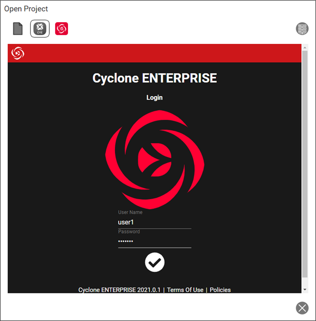 Connect to Cyclone ENTERPRISE Projects (TruView Desktop only)