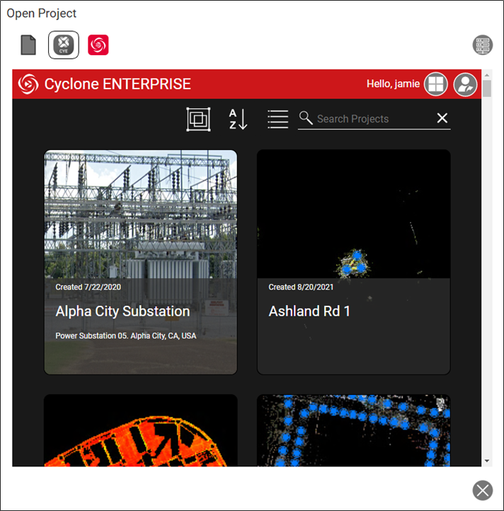 Connect to Cyclone ENTERPRISE Projects (TruView Desktop only)