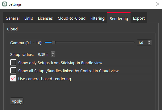 Option to Visualize Setups by SiteMap in Cloud Viewer