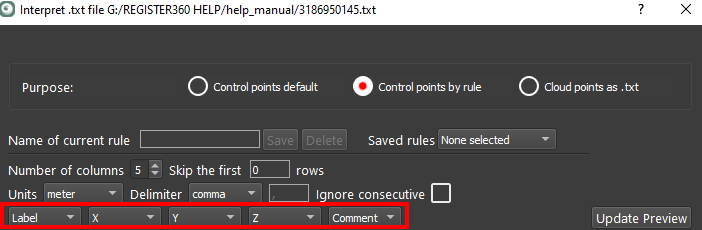 Import as Control with User-Specified Import Formatting