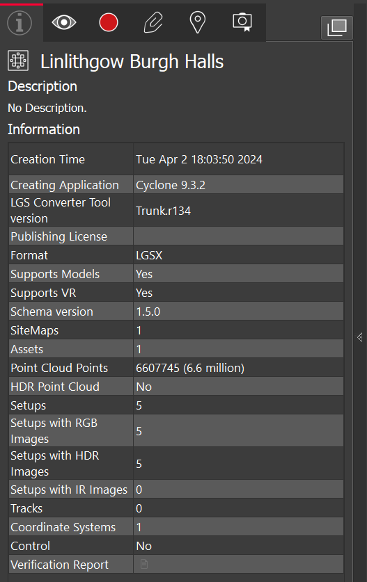 CW TruSpace Project Info Panel