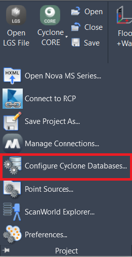 Configure Cyclone Databases...