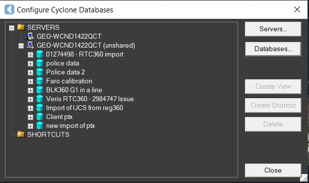 Configure Cyclone Databases...