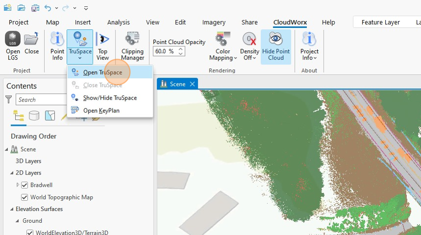 Guided Workflow | Opening and Analyzing Point Cloud Data in CloudWorx Viewer for ArcGIS