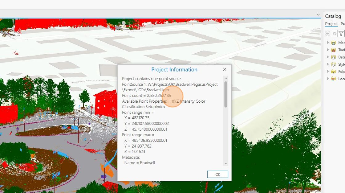 Guided Workflow | Opening and Analyzing Point Cloud Data in CloudWorx Viewer for ArcGIS