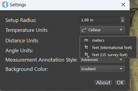 CW TruSpace Distance Units